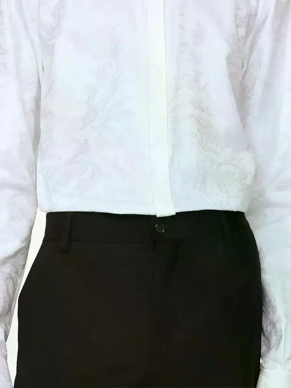 Dolce & Gabbana Martini-fit Floral-jacquard Cotton Shirt