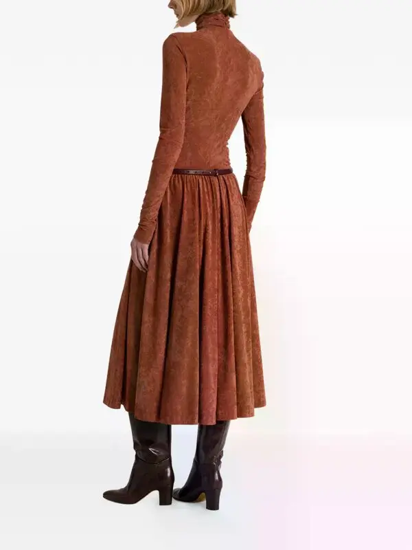 Alberta Ferretti High-waisted Midi Skirt