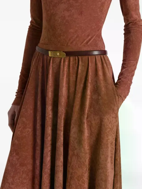 Alberta Ferretti High-waisted Midi Skirt