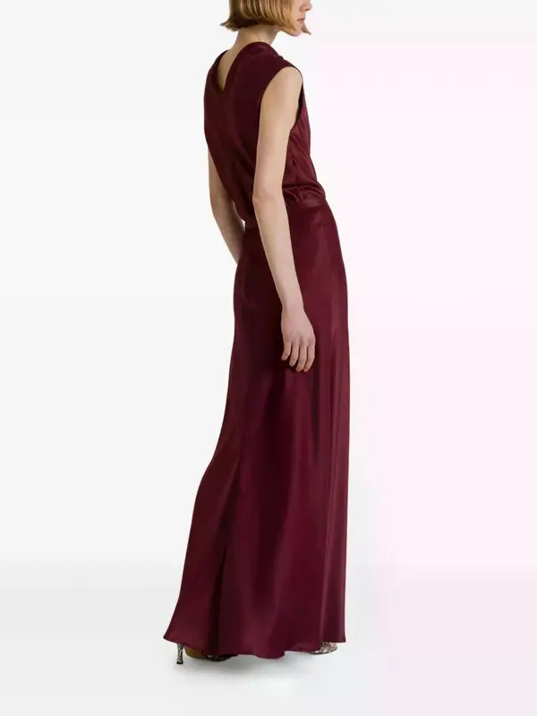 Alberta Ferretti Satin Maxi Skirt - Red