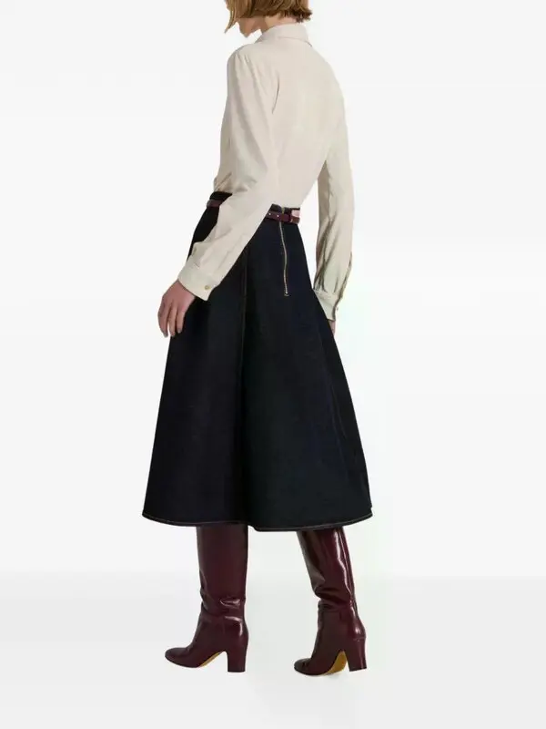 Alberta Ferretti A-line Denim Skirt