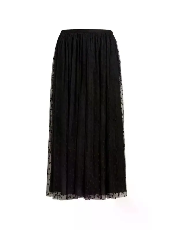 Alberta Ferretti Tulle Midi Skirt With Polka Dot Overlay
