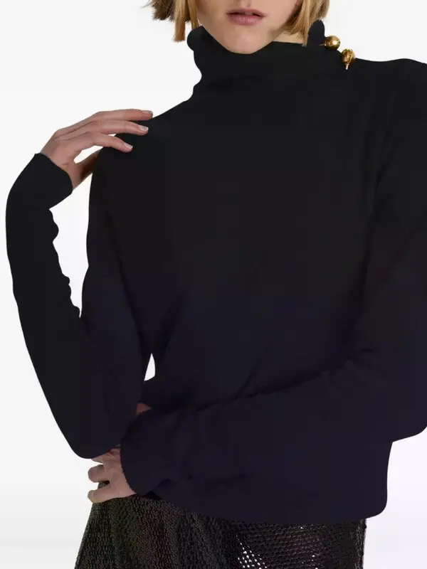 Alberta Ferretti High-neck Sweater With Sculptural Buttons