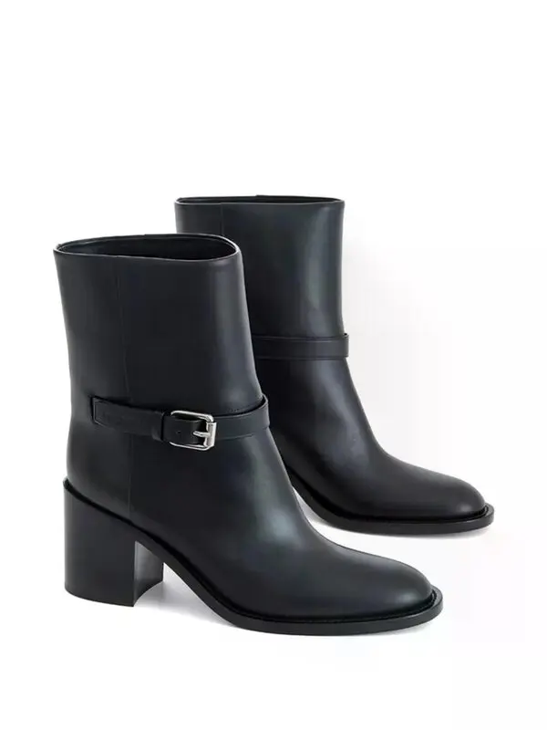 Burberry Buckle-detail Leather Boots