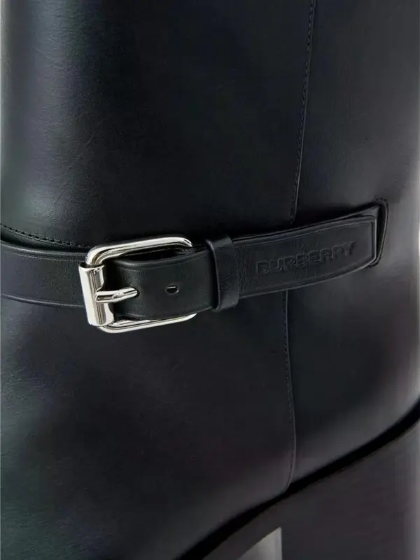 Burberry Buckle-detail Leather Boots