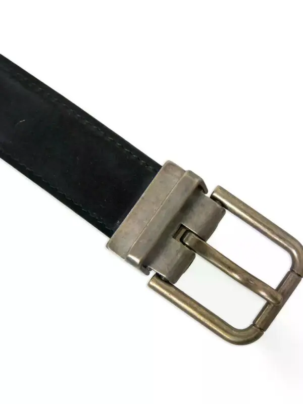 Dolce & Gabbana Suede Leather Belt With Antique Brass-tone Buckle