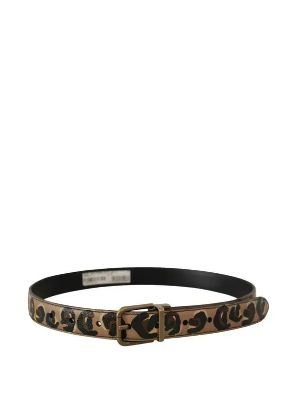 Dolce & Gabbana Leopard Print Reversible Leather Belt