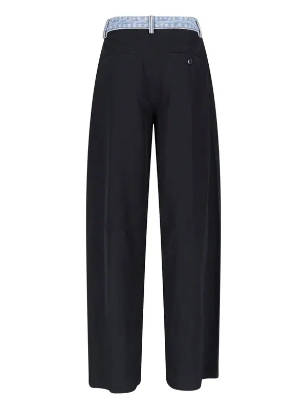 Alexander Wang Straight Leg Pants With Denim Detail
