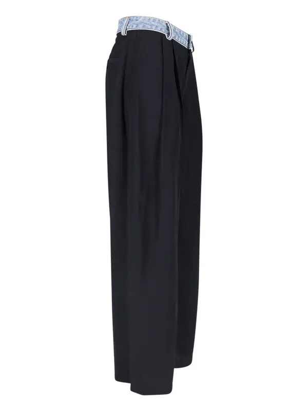 Alexander Wang Straight Leg Pants With Denim Detail