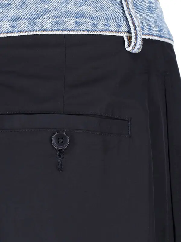 Alexander Wang Straight Leg Pants With Denim Detail