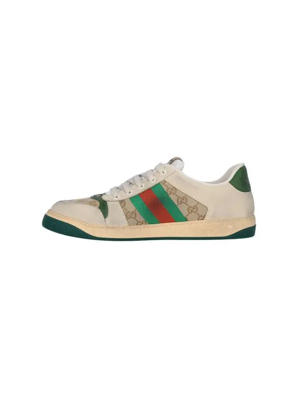 Gucci Screener Gg Canvas And Leather Sneakers