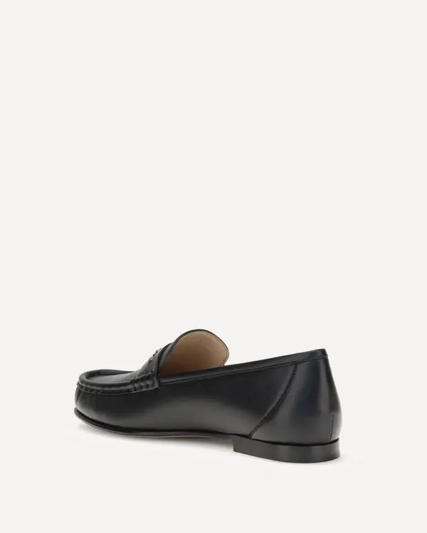 Chloé Leather Loafers With Gold Chain Detail
