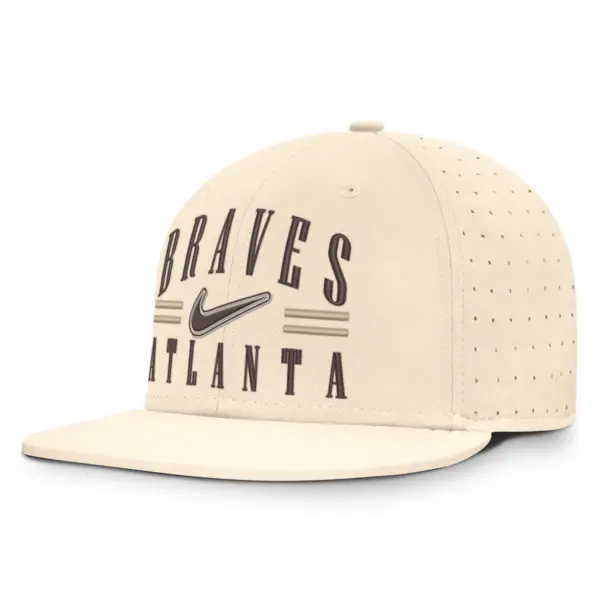 Nike Atlanta Braves True Aerobill Mlb Fitted Cap - White