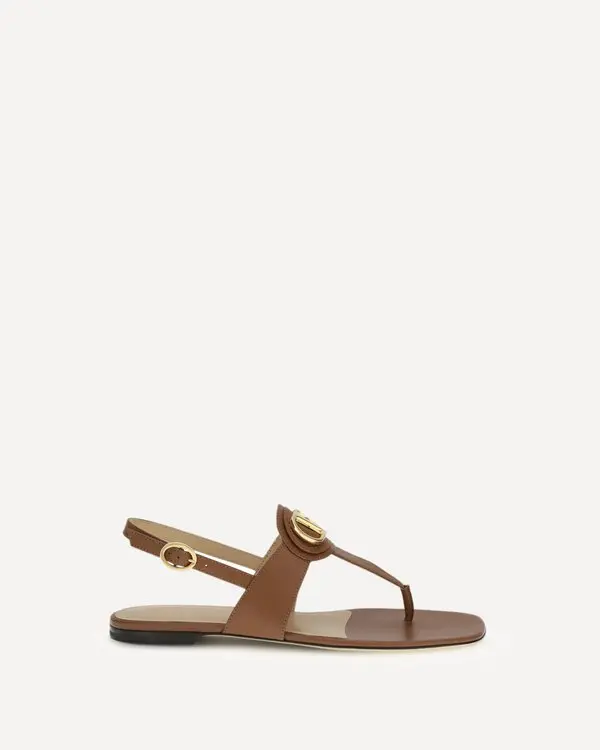 Valentino Garavani Leather Thong Sandals With Vlogo Signature