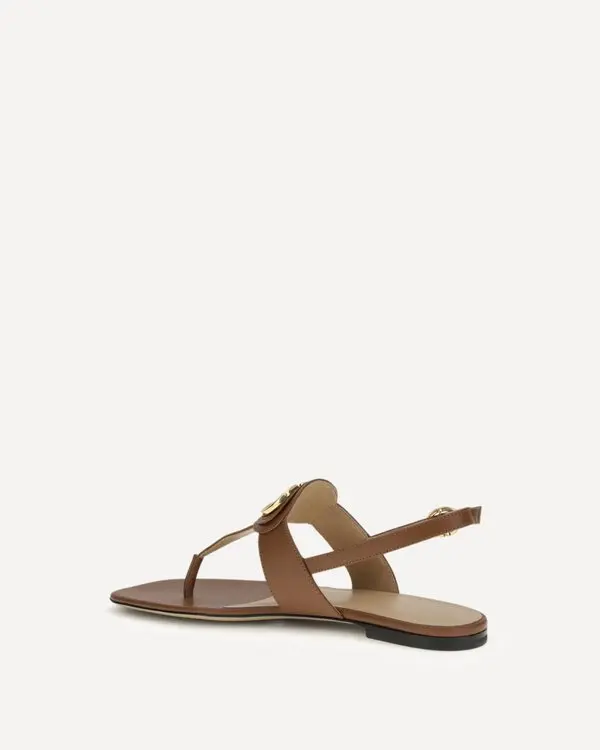 Valentino Garavani Leather Thong Sandals With Vlogo Signature