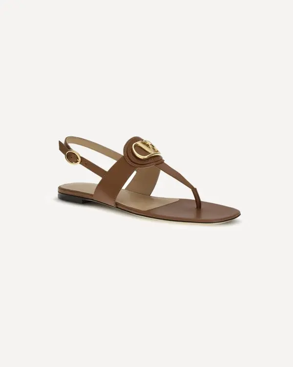 Valentino Garavani Leather Thong Sandals With Vlogo Signature