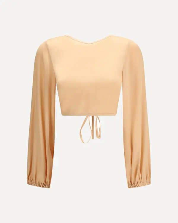 KRISTINA TI V-neck Lace-up Blouse