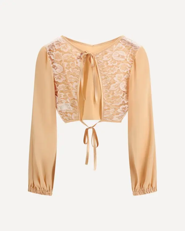 KRISTINA TI V-neck Lace-up Blouse