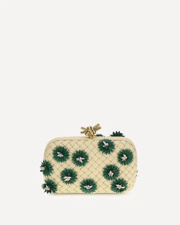 Bottega Veneta Knot Clutch With Floral Appliqués