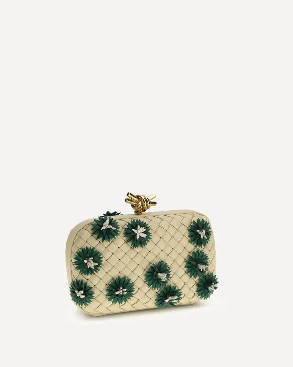 Bottega Veneta Knot Clutch With Floral Appliqués