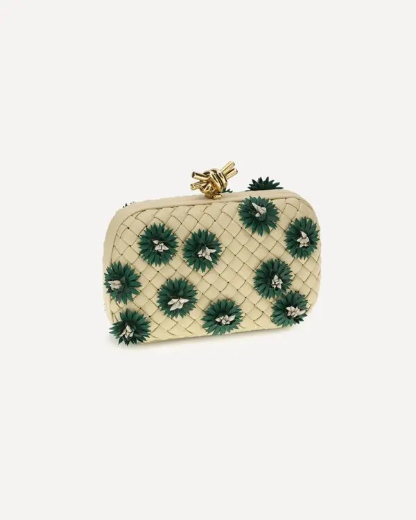 Bottega Veneta Knot Clutch With Floral Appliqués