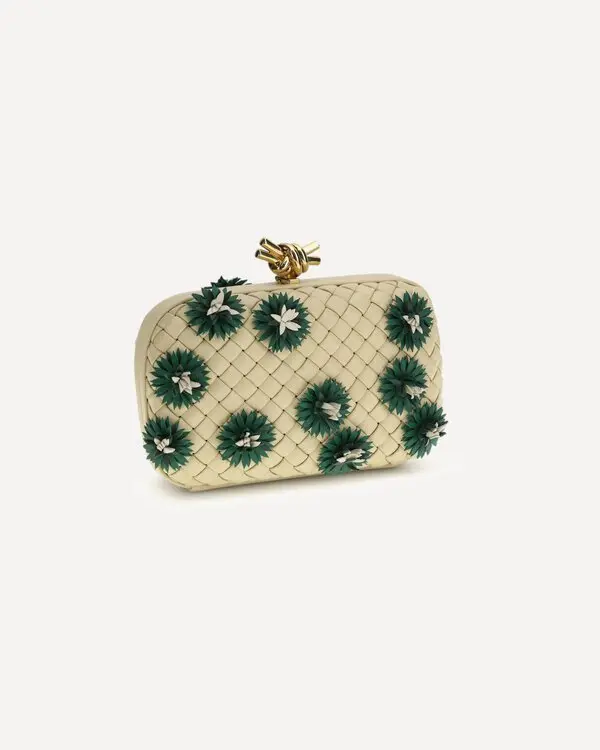 Bottega Veneta Knot Clutch With Floral Appliqués