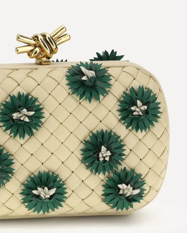 Bottega Veneta Knot Clutch With Floral Appliqués