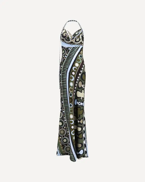 Emilio Pucci Long Silk-blend Printed Halterneck Dress