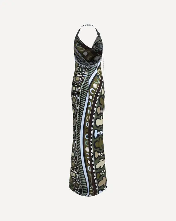 Emilio Pucci Long Silk-blend Printed Halterneck Dress