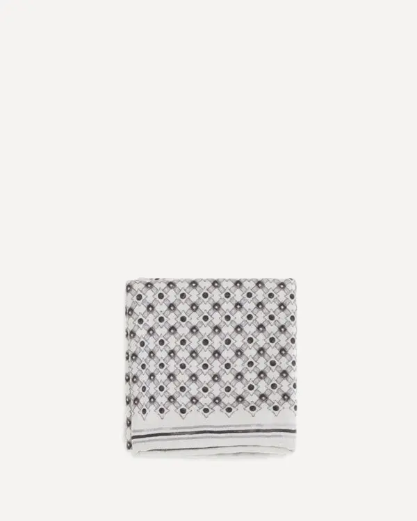 Brunello Cucinelli Silk Pochette With Geometric Pattern - Grey