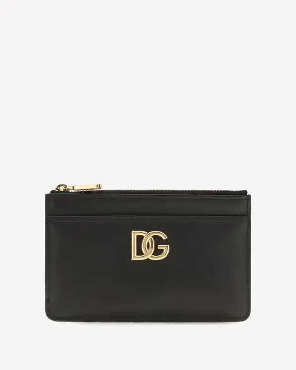 Dolce & Gabbana Leather Card Holder With Logo - Black