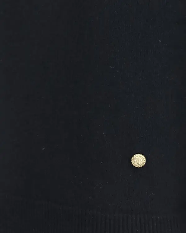 Balmain Sleeveless Wool And Cashmere Sweater With Gold-tone Logo Button