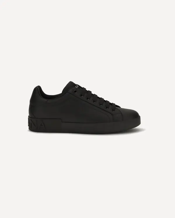 Dolce & Gabbana Portofino Calfskin Leather Sneakers - Black