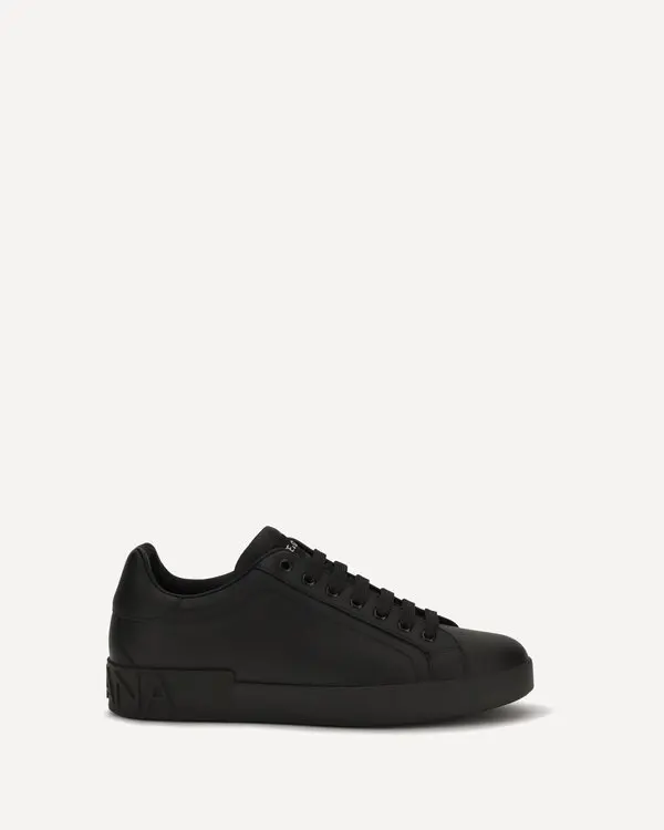 Dolce & Gabbana Portofino Calfskin Leather Sneakers - Black