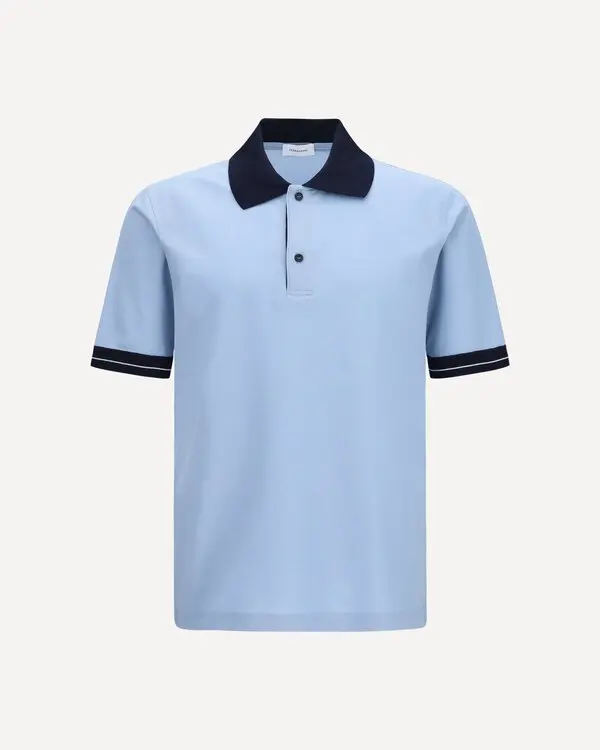 FERRAGAMO Hort-leeve Polo - Light Blue