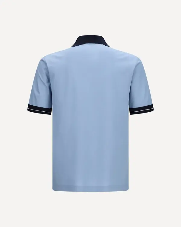 FERRAGAMO Hort-leeve Polo - Light Blue