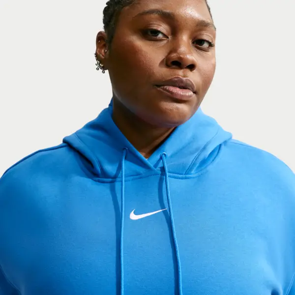 Nike Phoenix Fleece Oversized Pullover Hoodie - Blue