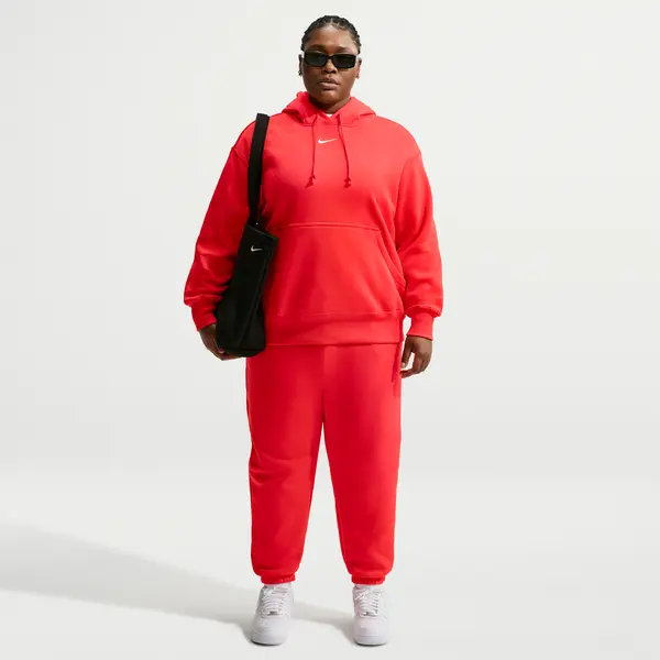 Nike Phoenix Fleece Oversized Pullover Hoodie - Red