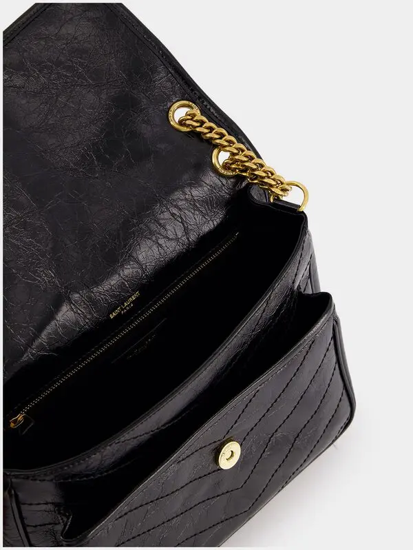 Saint Laurent Niki Medium Vintage Leather Shoulder Bag - Black