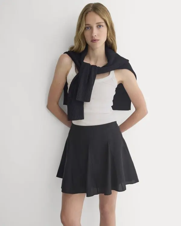 Everlane Cotton Silk Godet Mini Skirt