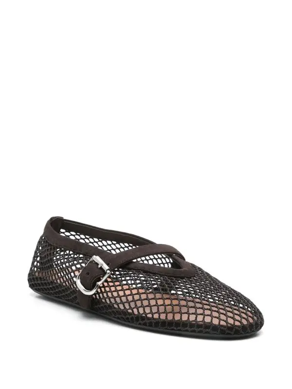 Alaïa Fishnet Ballet Flats - Brown