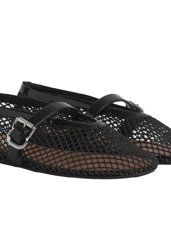 Alaïa Fishnet Ballet Flats - Black