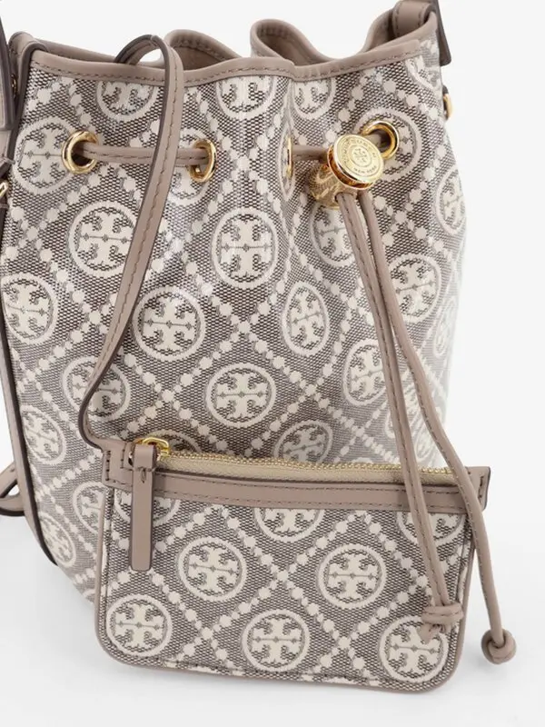 Tory Burch T Monogram Coated Canvas Bucket Bag