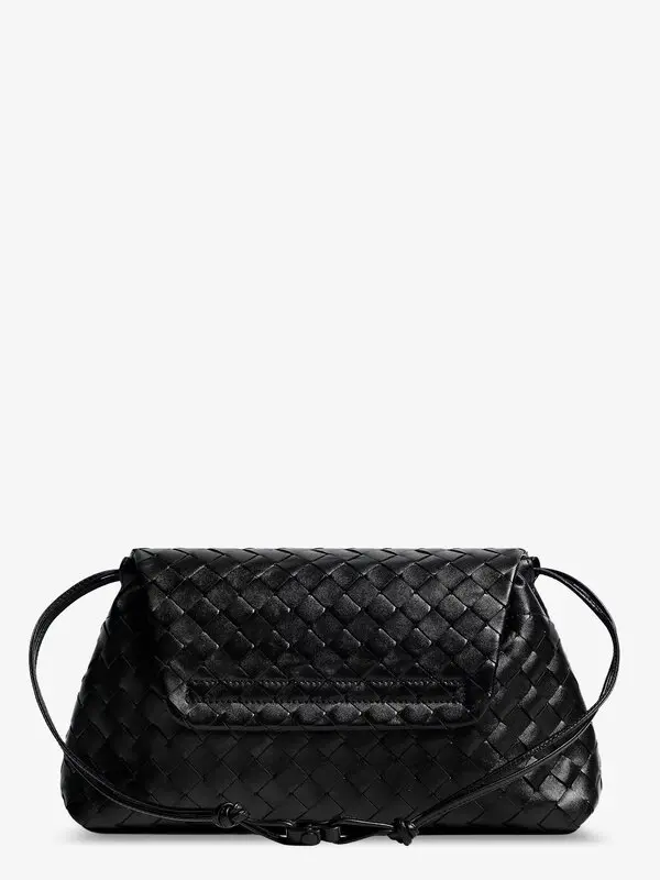 Bottega Veneta Intrecciato Leather Shoulder Bag - Black