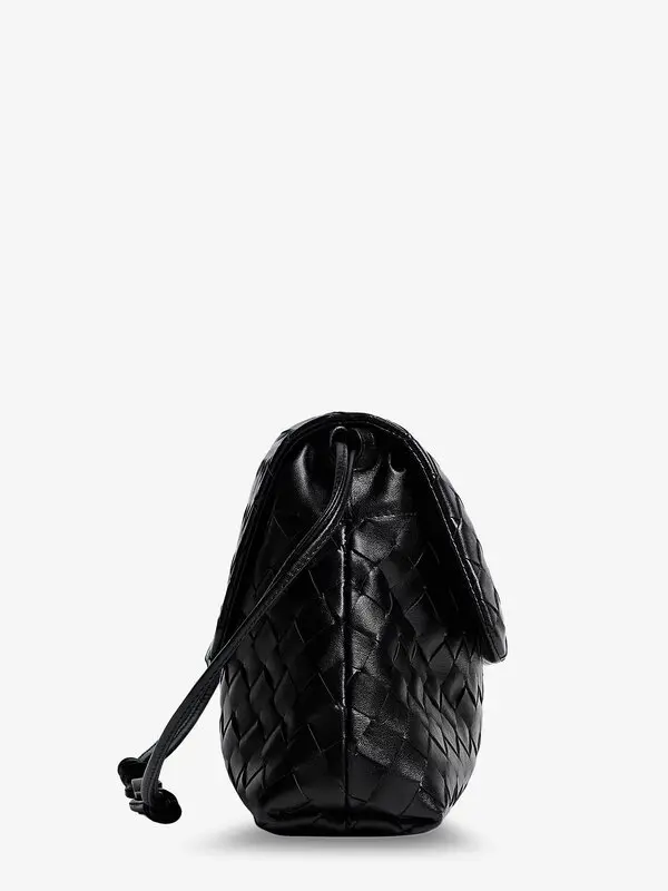 Bottega Veneta Intrecciato Leather Shoulder Bag - Black