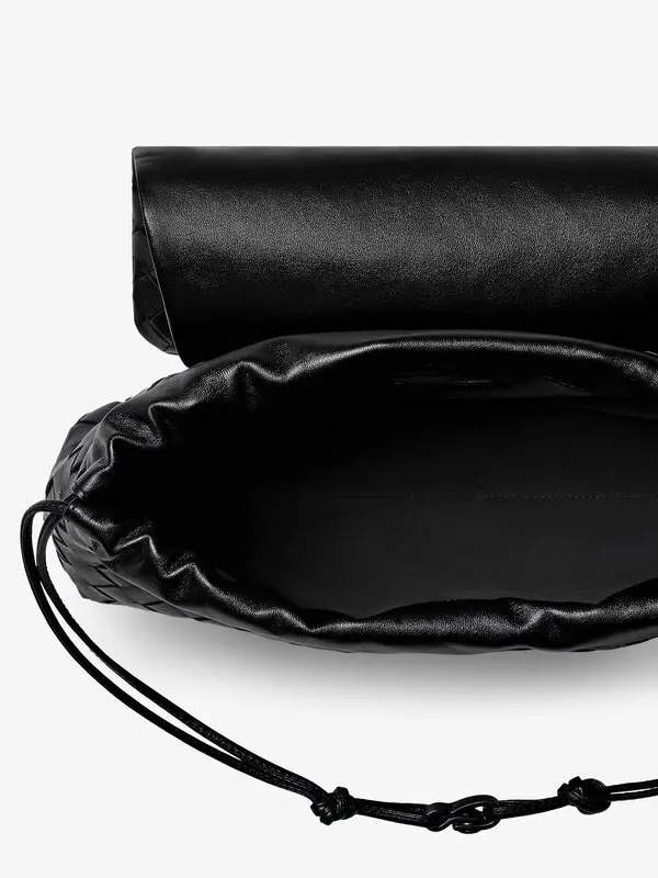 Bottega Veneta Intrecciato Leather Shoulder Bag - Black