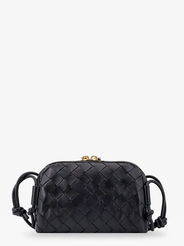 Bottega Veneta Concert Pouch In Intrecciato Leather - Black