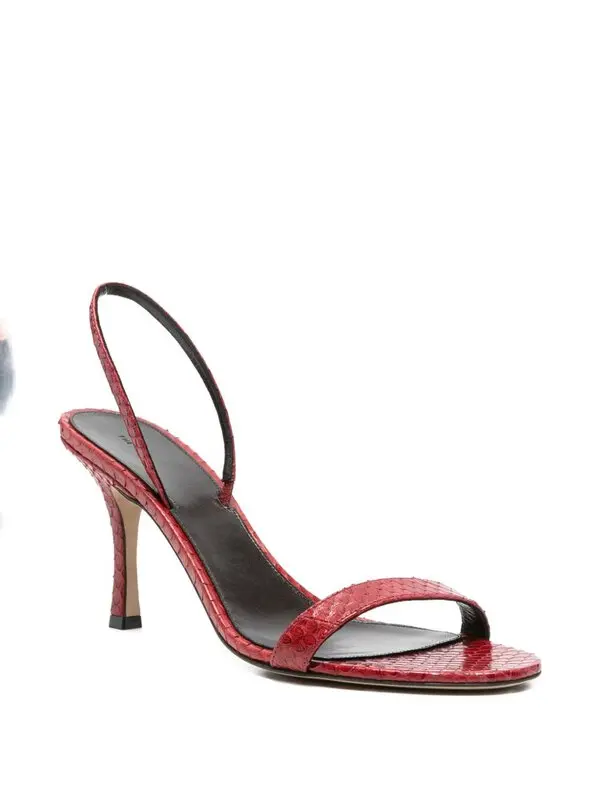 THE ROW Ella Leather Heel Sandals - Red