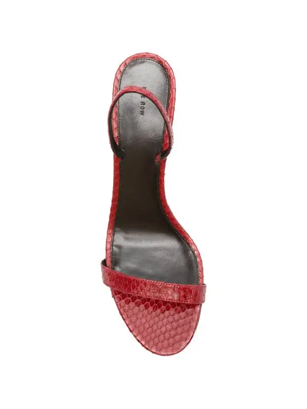 THE ROW Ella Leather Heel Sandals - Red