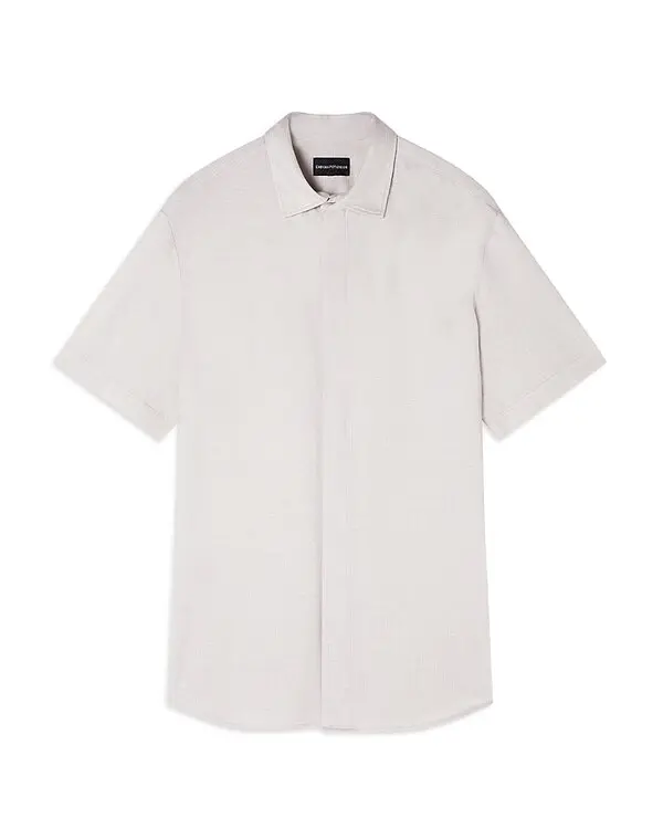 Emporio Armani Techno Seersucker Short Sleeve Shirt
